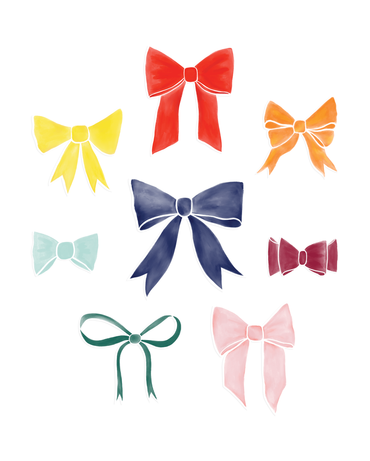 Rainbow Bows Sticker Pack – Adelfi